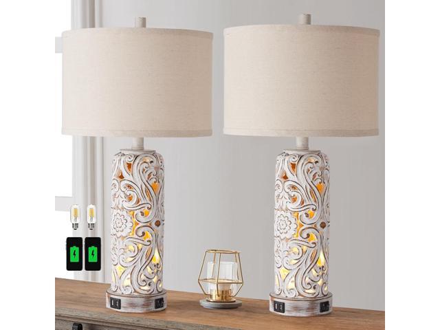 Click here for Set of 2 Rustic Farmhouse Table Lamps for Living R... prices