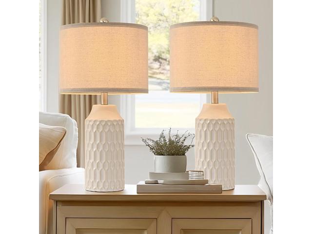 Click here for 22IN Modern Ceramic Table Lamp Set of 2 White Lamp... prices