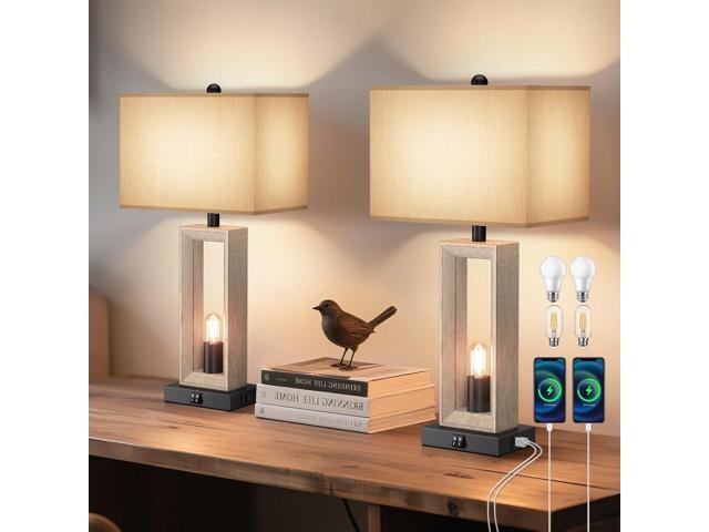 Click here for Set of 2 & 25 Retro Vintage Farmhouse Table Lamps... prices