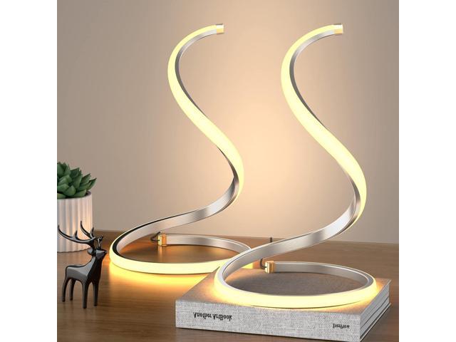 Click here for NUÜR LED Table Lamps Set of 2  Silver Bedside Tabl... prices