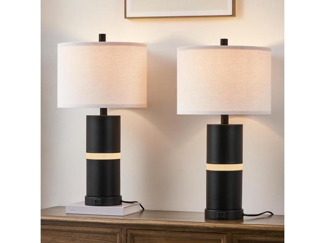 Click here for Kyrid 23.25 Black USB Table Lamp Set with Built-in... prices