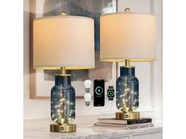 Click here for Oneach 22 Glass Table Lamps Set of 2  Blue Modern... prices