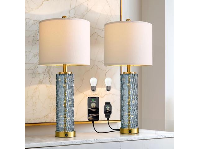 Click here for Oneach 27.75 Table Lamps Set of 2  Blue Modern Bed... prices