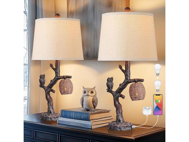 Click here for 27 Rustic Farmhouse Table Lamps Set of 2  3-Way Li... prices