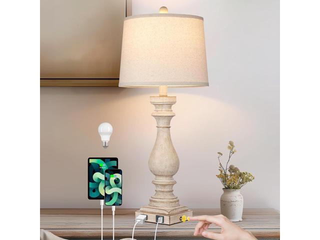 Click here for 27.5 Tall Farmhouse Lamp Vintage Bedside Nightstan... prices