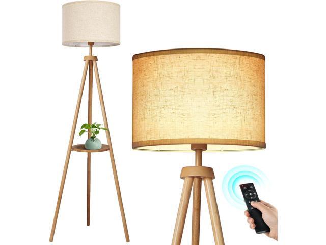 Click here for OUTON Wood Tripod Floor Lamp with Shelves  Mid Cen... prices