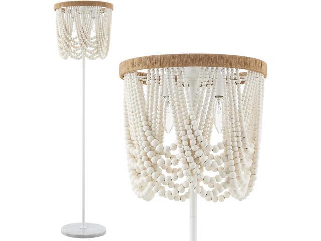 Click here for VILUXY Bohemia Wood Beaded Boho Floor Lamp - Antiq... prices