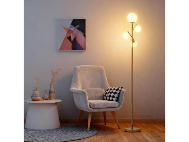 Click here for Fiqevs 4 Globe Gold Floor Lamp  Modern Sputnik Tre... prices