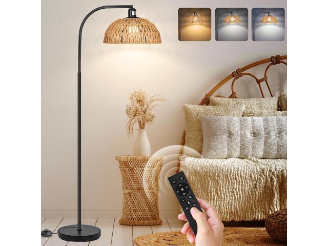Click here for Rattan Floor Lamp- Boho Standing Lamp with Remote... prices