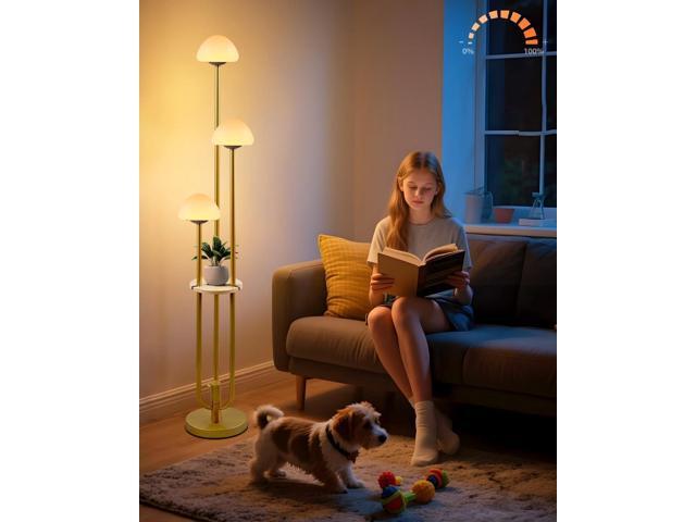 Click here for Lightdot Gold Dimmable Floor Lamp with Table  Mode... prices