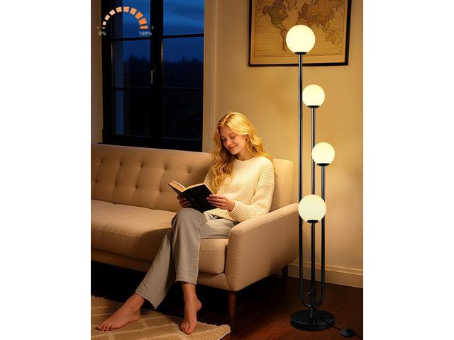 Click here for Lightdot Black Globe Floor Lamp 4-Lights Dimmable... prices
