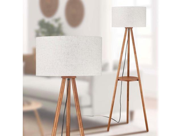 Click here for BTP Wood Tripod Floor Lamp  Farmhouse Shelf Wooden... prices