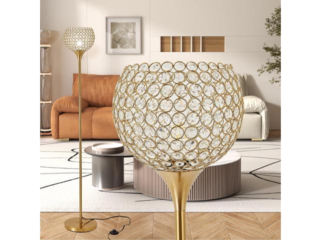 Click here for Spherical Crystal Floor Lamp  Gold 8.7 in Shade El... prices