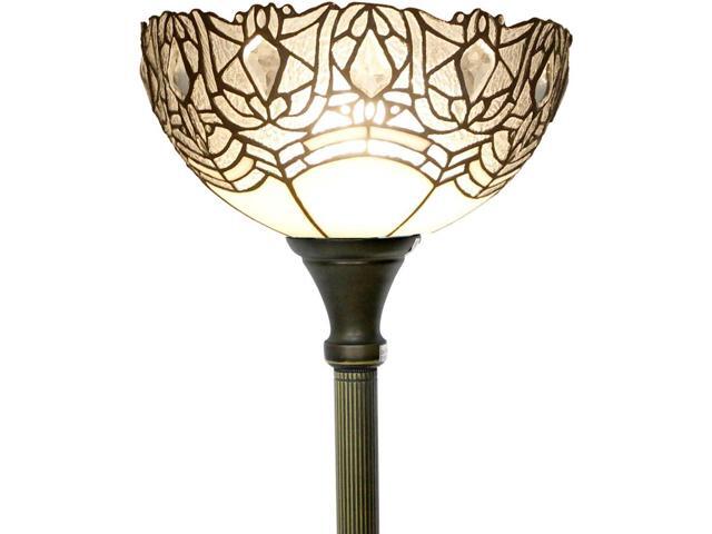 Click here for WERFACTORY Tiffany Floor Lamp White Crystal Staine... prices