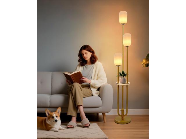 Click here for Lightdot Gold Dimmable Floor Lamp with Shelf  Mode... prices