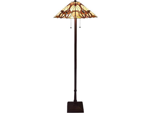 Click here for Amora Tiffany Floor Lamp Torchiere - Geometric Jew... prices