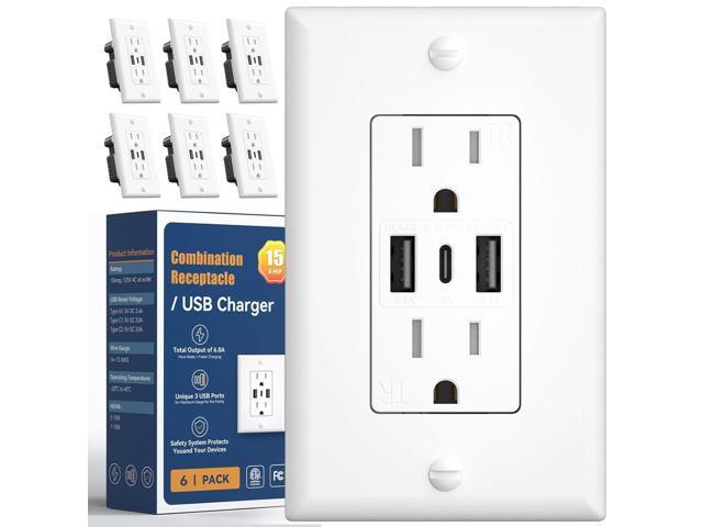 Click here for Amico 6.0A USB Outlet 6 Pack  3-Port 30W Wall Outl... prices