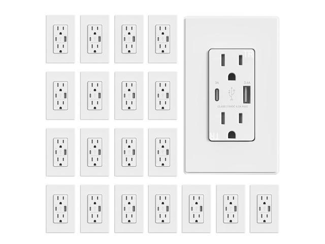 Click here for ELEGRP USB Wall Outlet  Dual USB A & C Ports  15 A... prices
