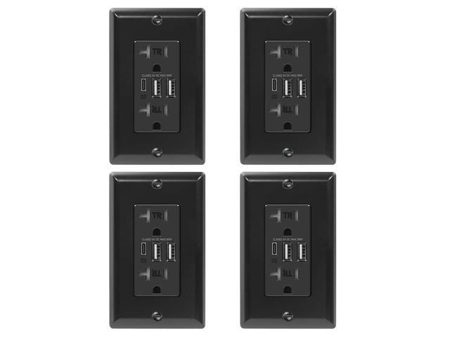 Click here for ECOELER Black USB Receptacle  20A Duplex Tamper-Re... prices