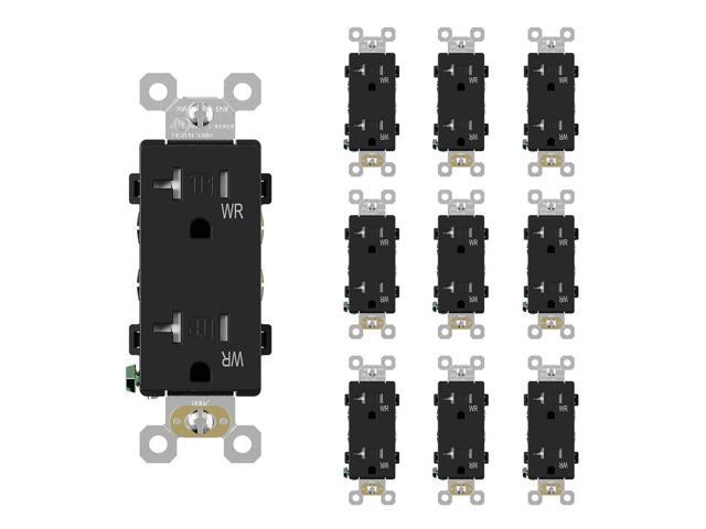 Click here for ELEGRP Glossy Black Decorator Wall Receptacle Outl... prices