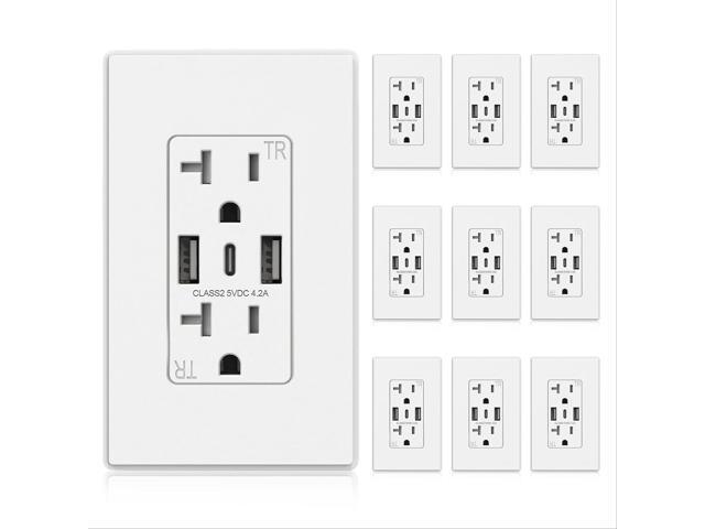 Click here for ELEGRP USB-C Wall Outlets - 3-Port Matte White 20A... prices