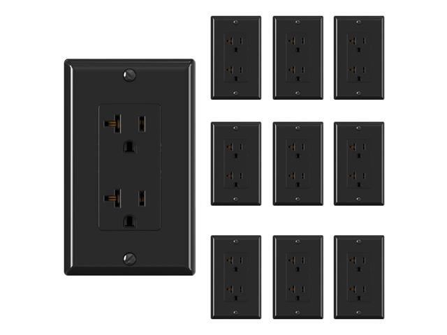 Click here for ELEGRP Glossy Black Decorator Electrical Wall Outl... prices
