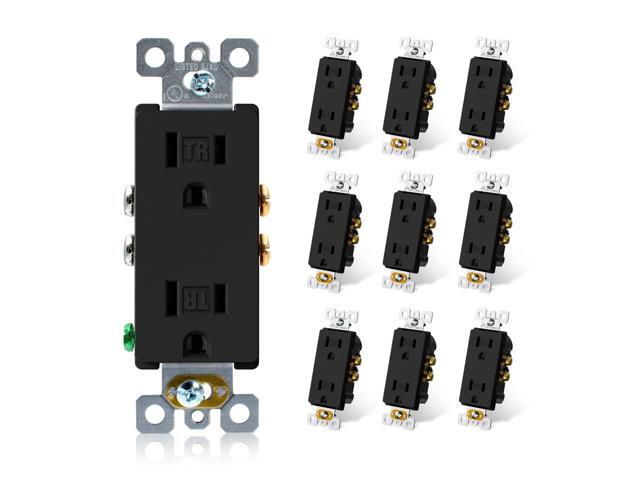 Click here for ELEGRP Matte Black Decorator Wall Receptacle Outle... prices