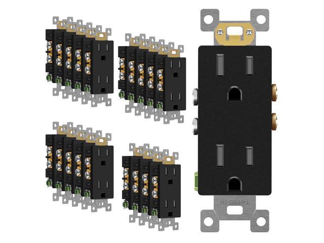 Click here for ENERLITES Matte Black Decorator Receptacle  Standa... prices
