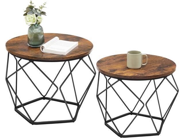 Click here for VASAGLE Small Coffee Table Set of 2  Round Coffee... prices