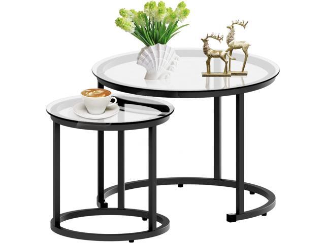 Click here for aboxoo Black Nesting Coffee Glass Table Set of 2... prices