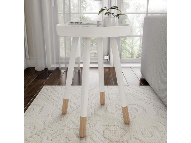 Click here for Round End Table - 2-Tone Mid-Century Modern Home A... prices