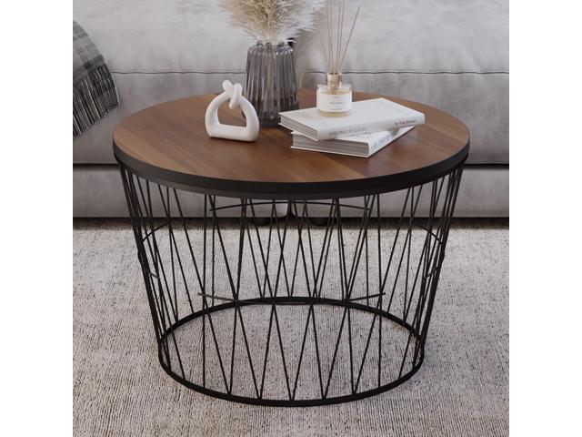 Click here for Lavish Home Round Coffee Table with Geometric Meta... prices