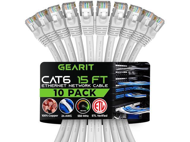 Click here for GearIT Cat 6 Ethernet Cable 15 ft (10-Pack) - Cat6... prices