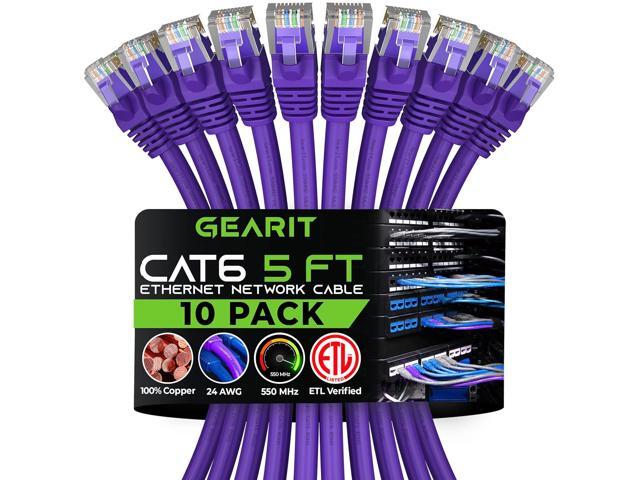 Click here for GearIT Cat 6 Ethernet Cable 5 ft (10-Pack) - Cat6... prices