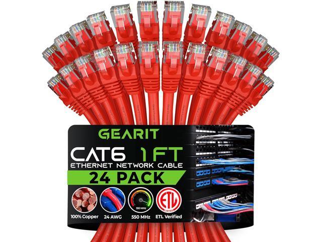 Click here for GearIT Cat 6 Ethernet Cable 1 ft (24-Pack) - Cat6... prices