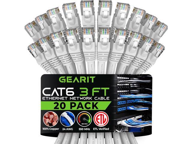 Click here for GearIT Cat 6 Ethernet Cable 3 ft (20-Pack) - Cat6... prices