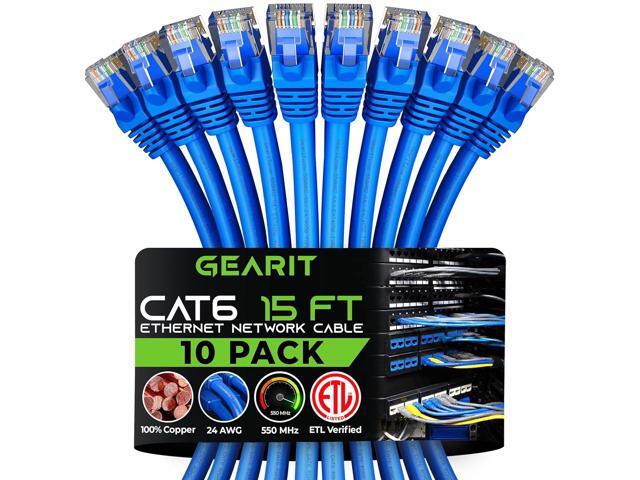 Click here for GearIT Cat 6 Ethernet Cable 15 ft (10-Pack) - Cat6... prices