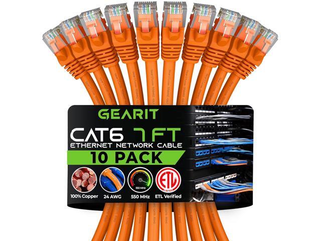 Click here for GearIT Cat 6 Ethernet Cable 7 ft (10-Pack) - Cat6... prices