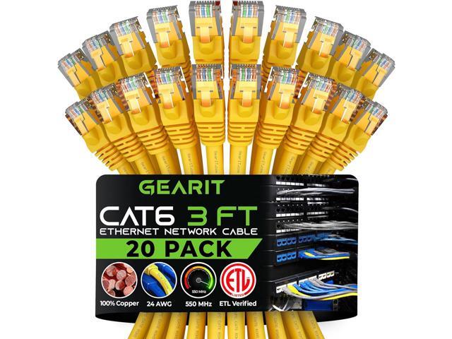 Click here for GearIT Cat 6 Ethernet Cable 3 ft (20-Pack) - Cat6... prices