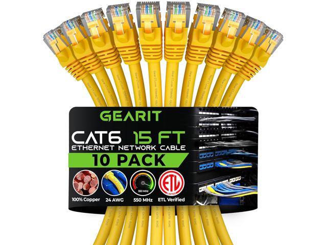 Click here for GearIT Cat 6 Ethernet Cable 15 ft (10-Pack) - Cat6... prices