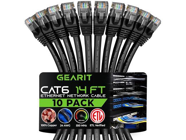 Click here for GearIT Cat 6 Ethernet Cable 14 ft (10-Pack) - Cat6... prices