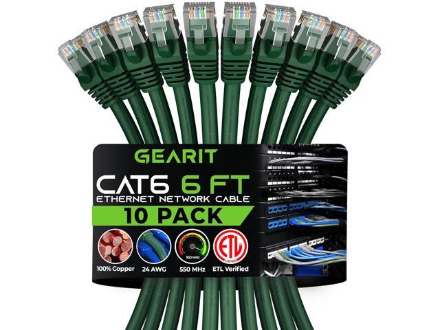 Click here for GearIT Cat 6 Ethernet Cable 6 ft (10-Pack) - Cat6... prices