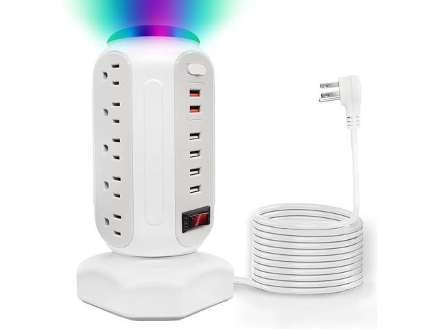 Click here for Power Strip Tower with Colorful Night Light  15 Ou... prices
