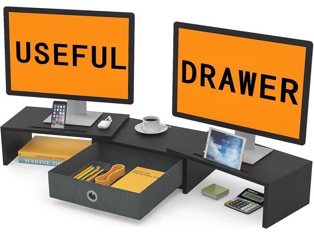 Click here for WESTREE Dual Monitor Stand Riser with Drawer  Adju... prices
