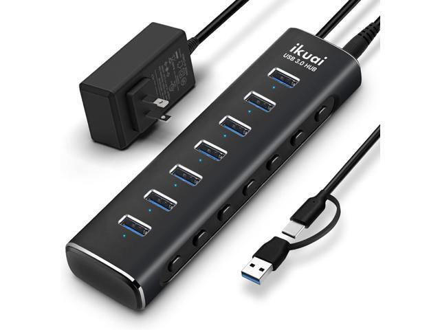 Click here for Powered USB 3.0 /USB C Hub  ikuai Aluminium 7-Port... prices