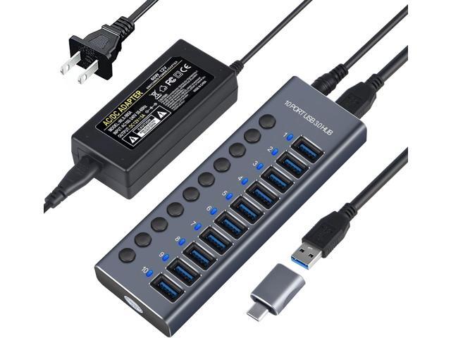 Click here for Powered USB Hub  USB-C Adapter 10 Port Data USB Hu... prices