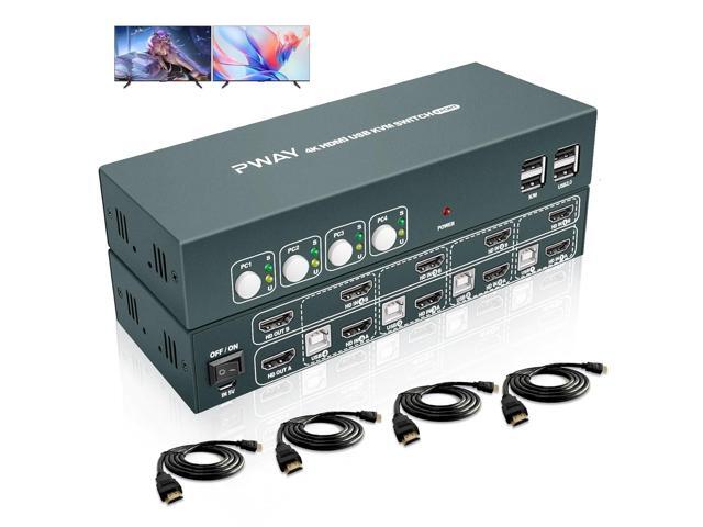 Click here for Dual Monitor HDMI KVM Switch for 4 Computer Extend... prices