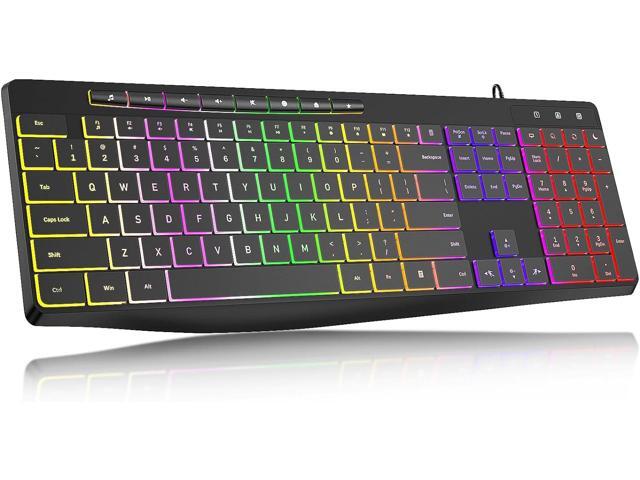 Click here for Wired Rainbow Backlit Keyboard  Quiet Light Up USB... prices