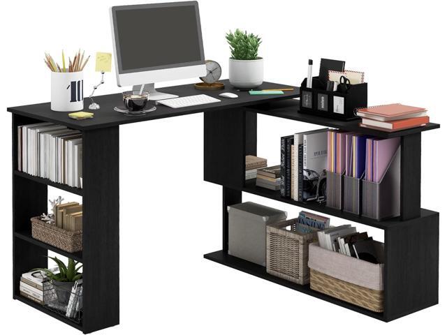 Click here for HOMCOM L Shaped Corner Desk  360 Degree Rotating H... prices