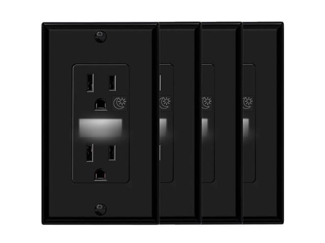 Click here for Black Wall Outlet Receptacle with Night Light Elec... prices